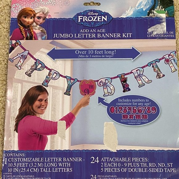 Disney | Party Supplies | Frozen Elsaanna Jumbo Letter Banner Kit New ...